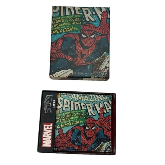 Marvel | Bags | Marvel Comics Spiderman Slimfold Wallet Nwt | Poshmark